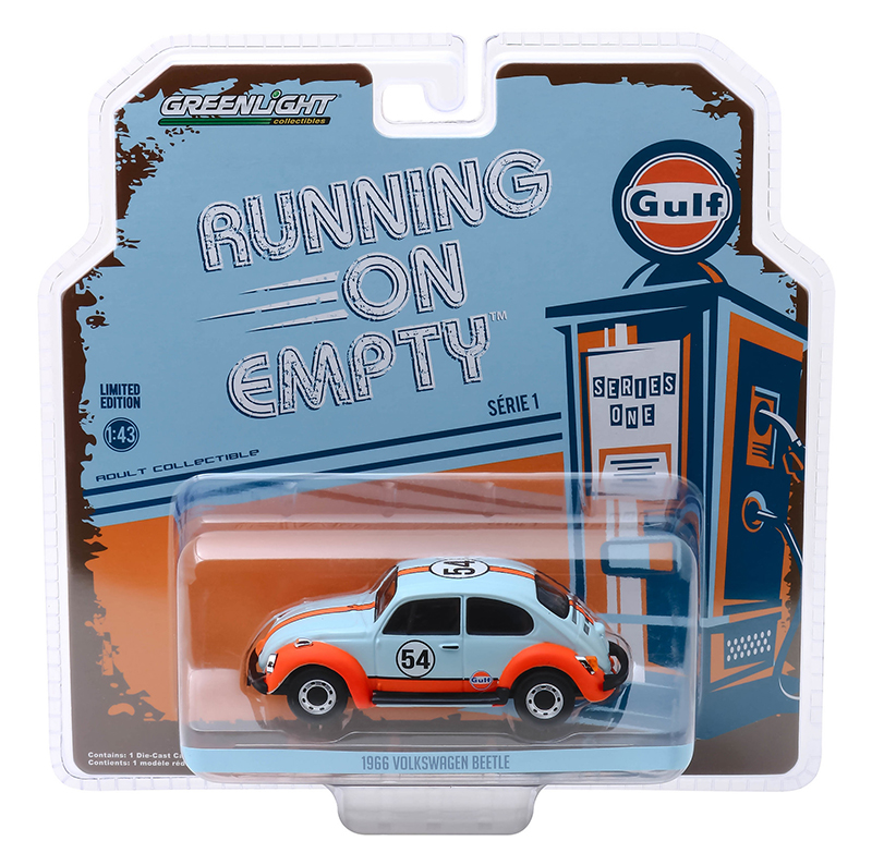 Greenlight Diecast Gulf Oil Racer 1966 Volkswagen Beetle Running