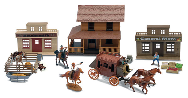 New Ray Toys Deluxe Big Western Town Playset Set