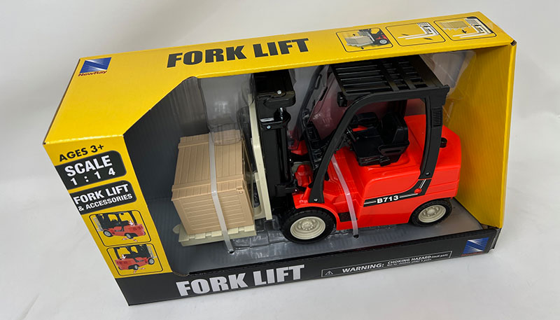 New-Ray Toys Forklift with Pallet and Crate